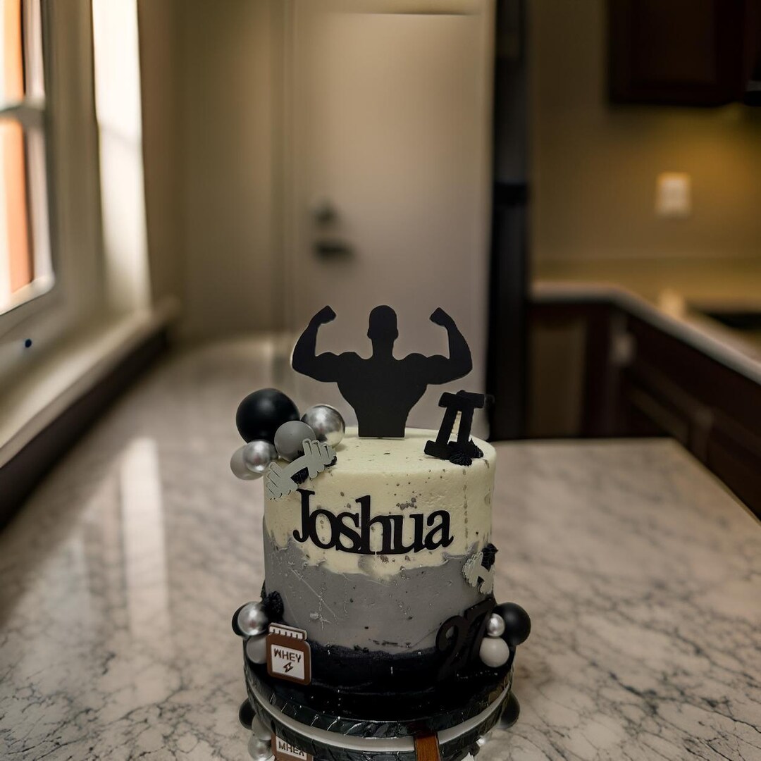 Muscle Man Cake Topper Boyfriend Fitness Dad Fitness - Etsy