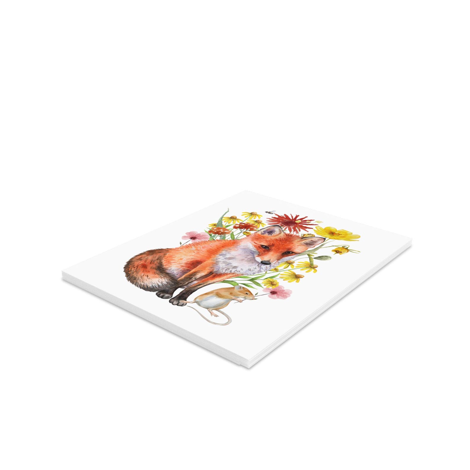 Set of 8 BLANK, Note Cards, 'fox & Friends', Note Card Set, Thank You ...