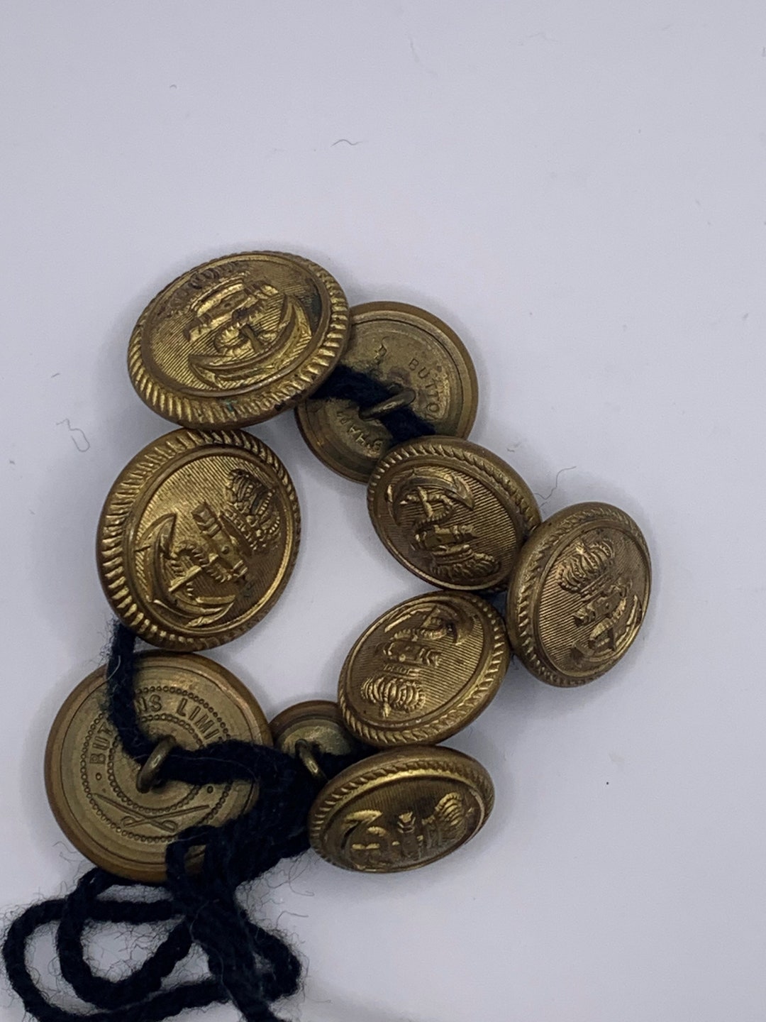 Vintage Naval Officers Brass Buttons - 8 Peace Set - Kings Crown - Etsy