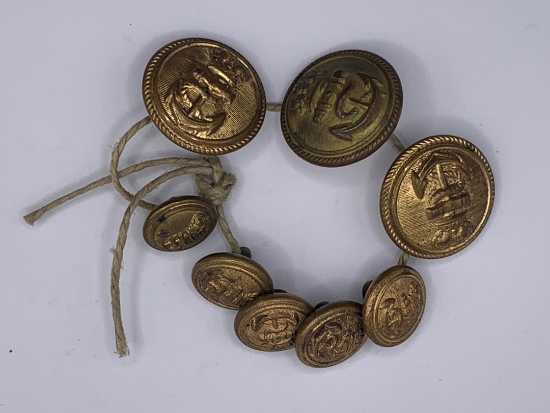 Vintage Naval Officers Brass Buttons – Early 1900s Set of 8 - Kings ...