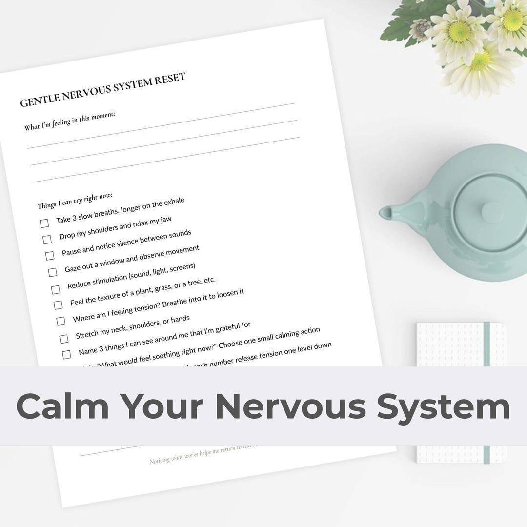 Gentle Nervous System Reset Printable | Calm Checklist for Stress ...