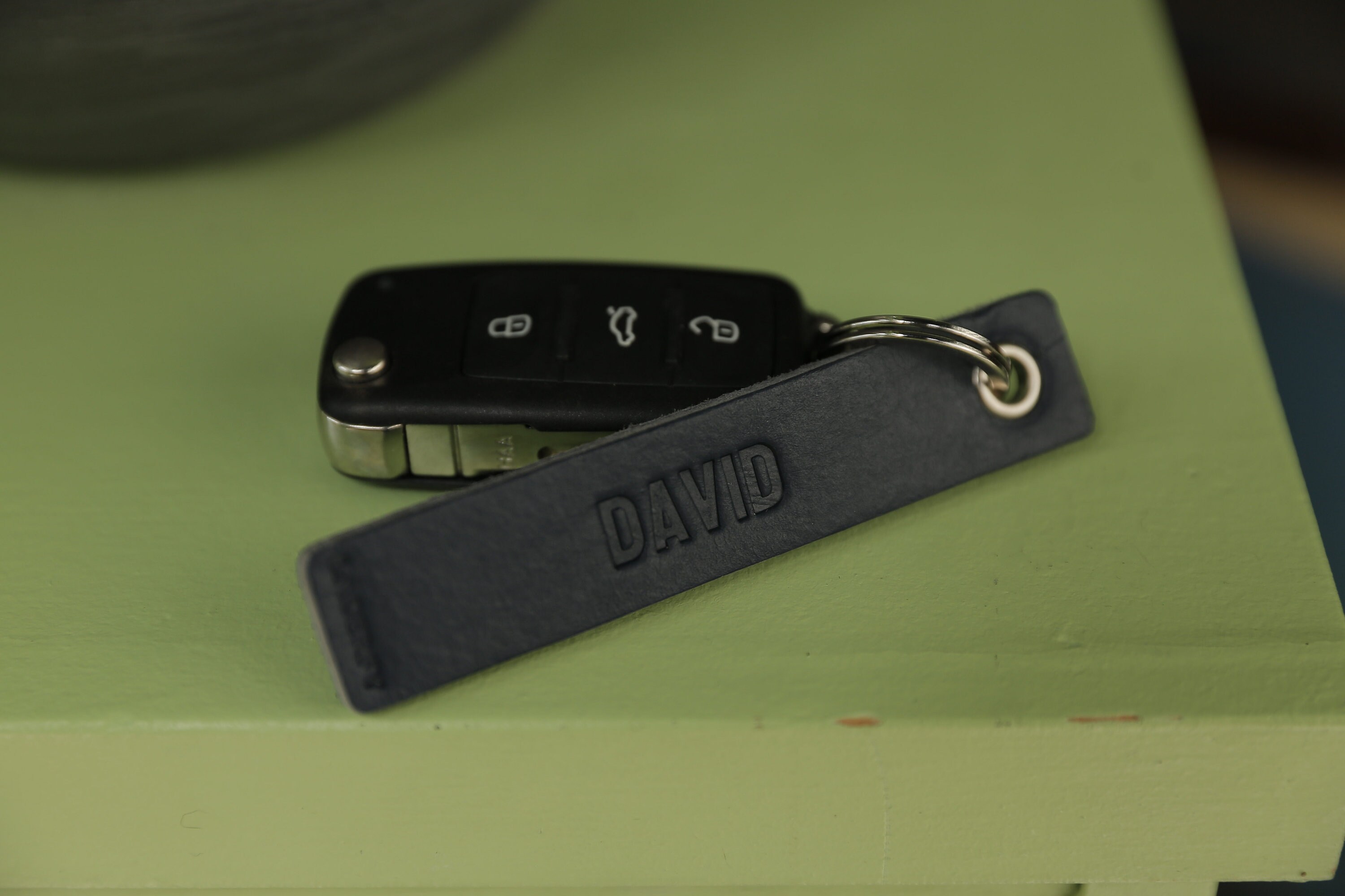 Genuine Leather Keychain Custom Metal Split Ring Holder for Men-women ...