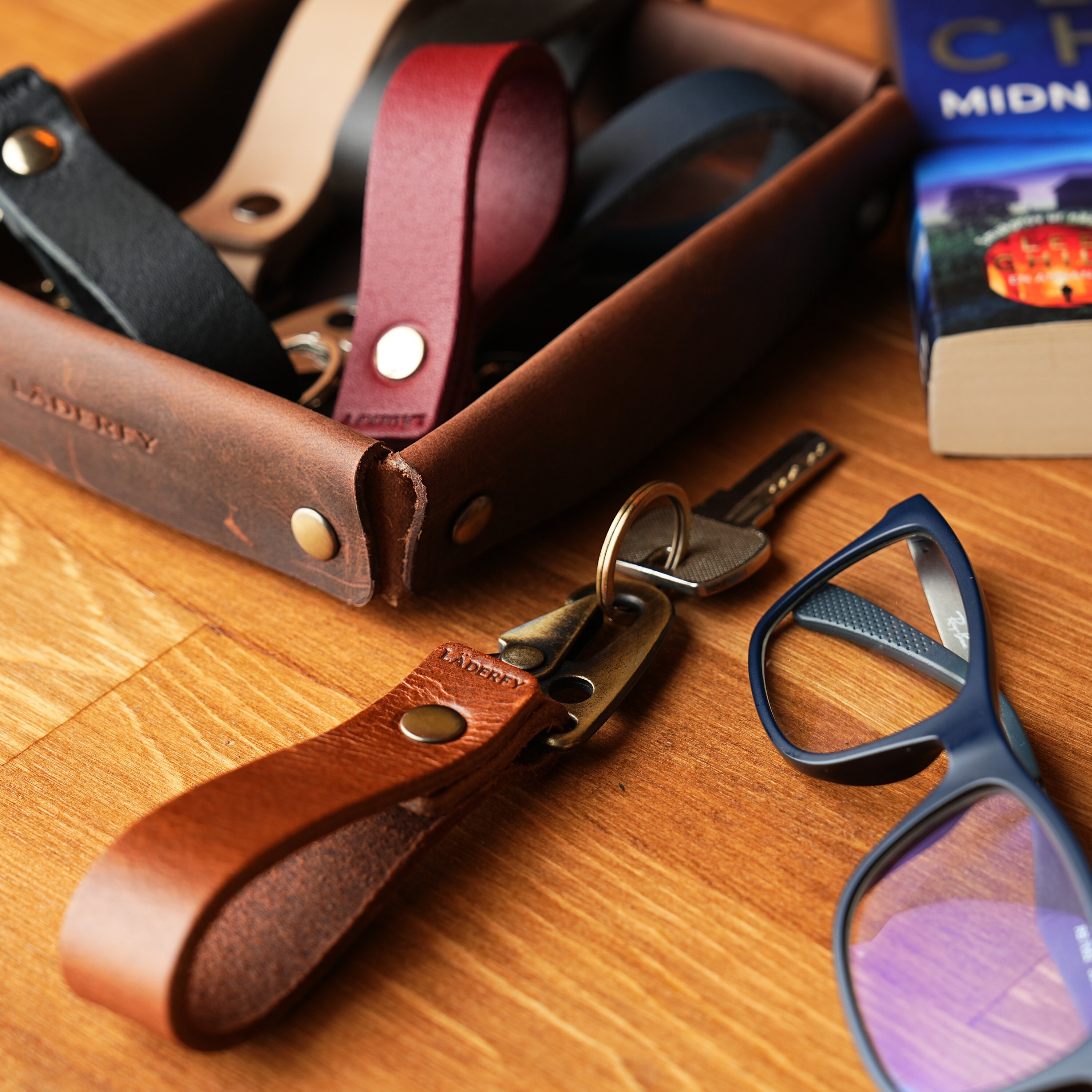 Genuine Leather Keychain With Tactical HK Clip Car Key FOB EDC - Etsy