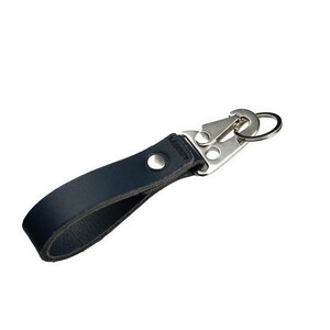 Genuine Leather Keychain With Tactical HK Clip Car Key FOB EDC Keychain ...