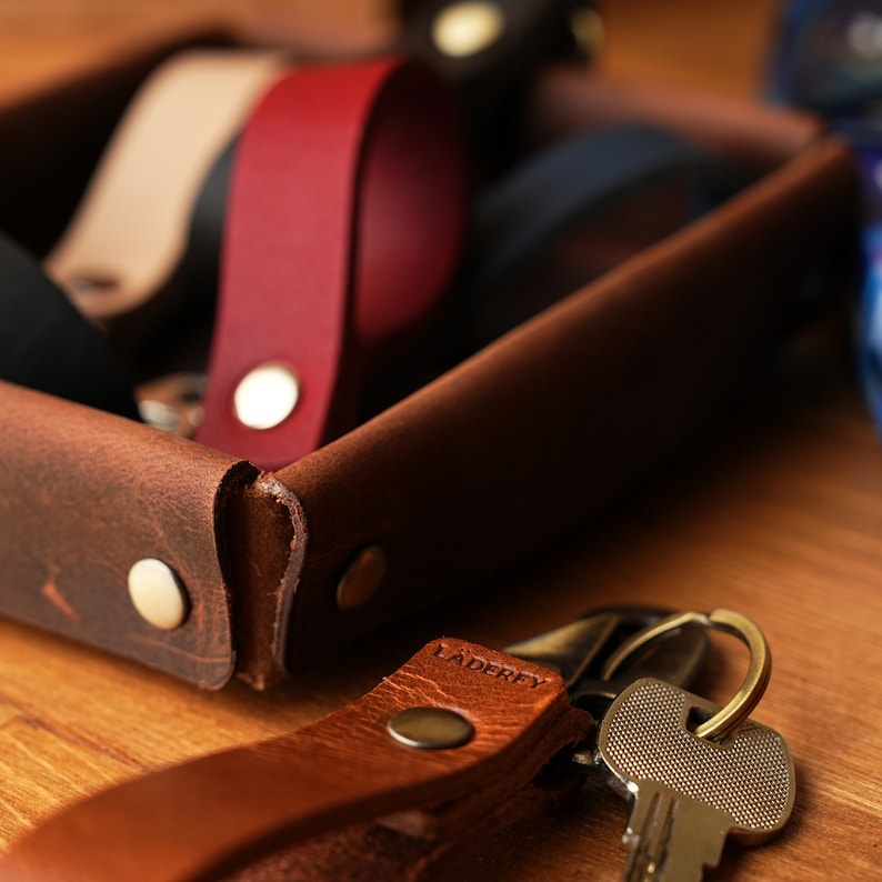 Genuine Leather Keychain With Tactical HK Clip Car Key FOB EDC - Etsy