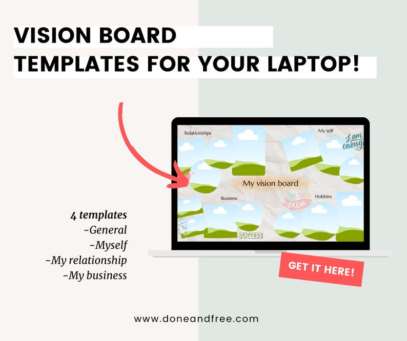 Vision Board Template for Canva! - Etsy