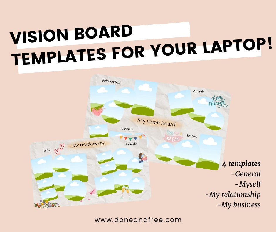 Vision Board Template for Canva! - Etsy