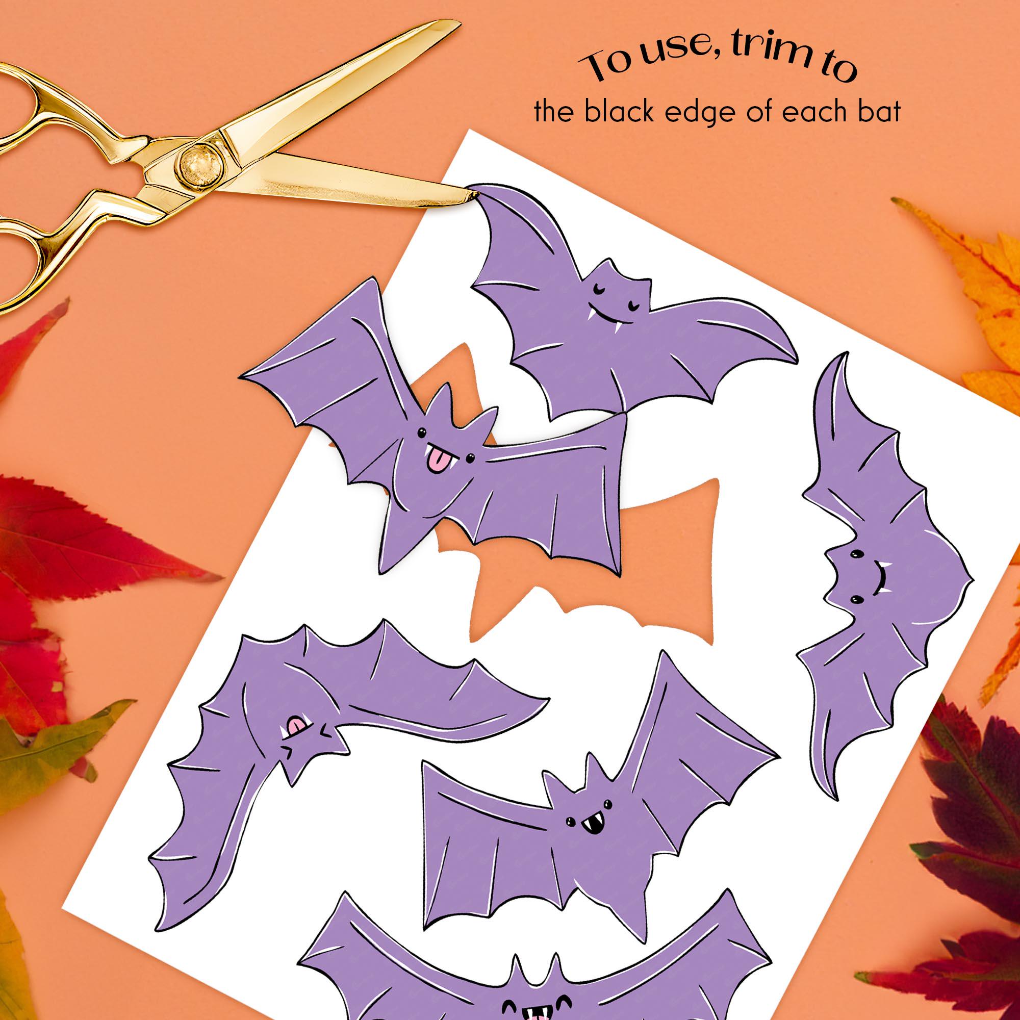 Printable Bat Garland Halloween Party Decor DIY Classroom Activity Cute ...