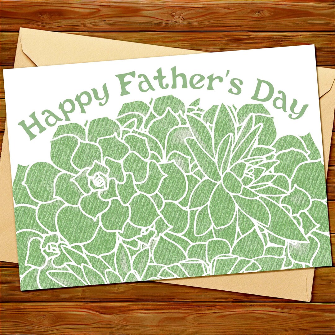 Fathers Day Card Printable Plant Dad Card DIY Fathers Day Botanical ...