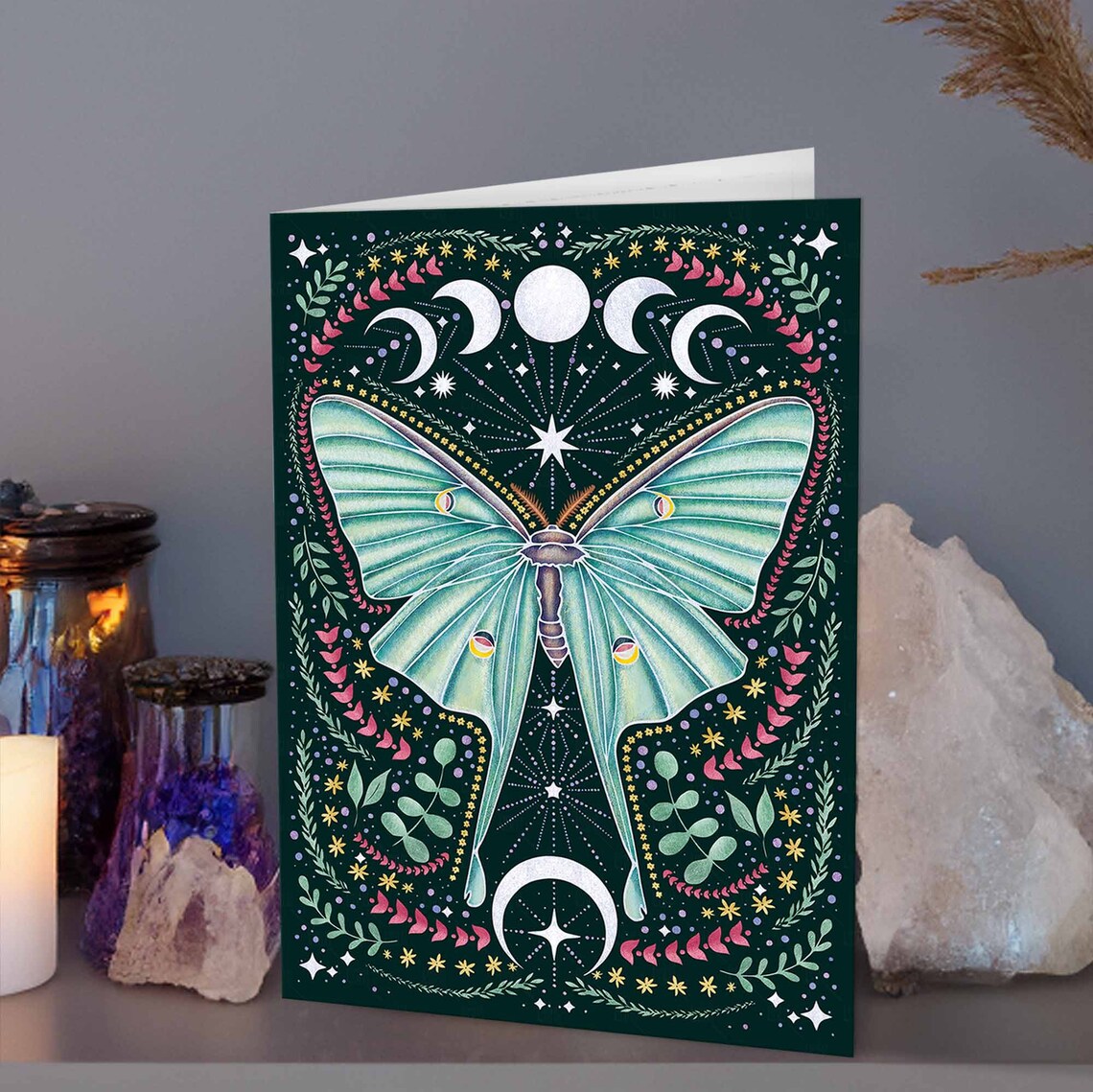 Luna Moth Everyday Card Forest Witch Gift Luna Moth Illustration ...