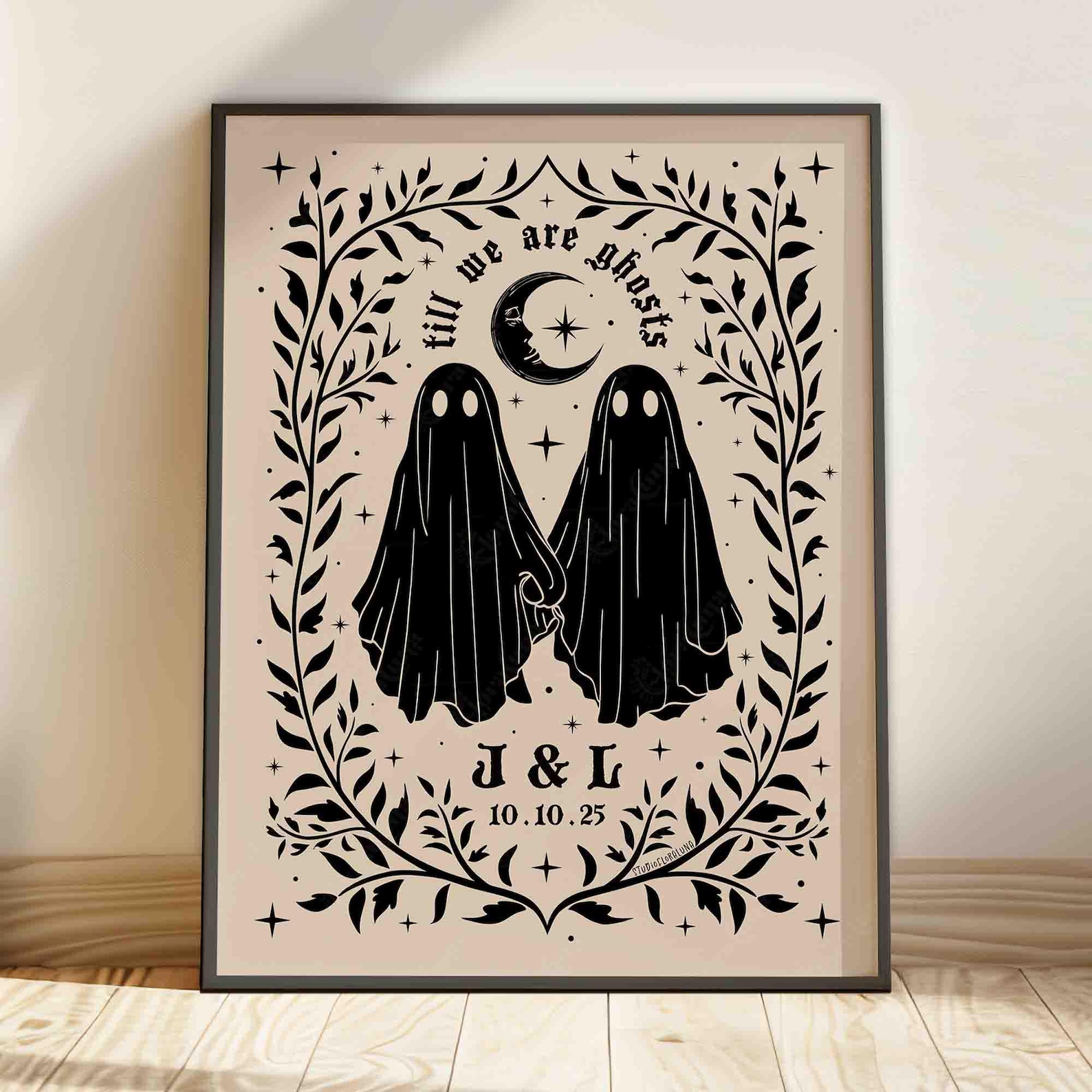 Custom Ghost Couple Art Printable Kindred Spirit Anniversary Date ...