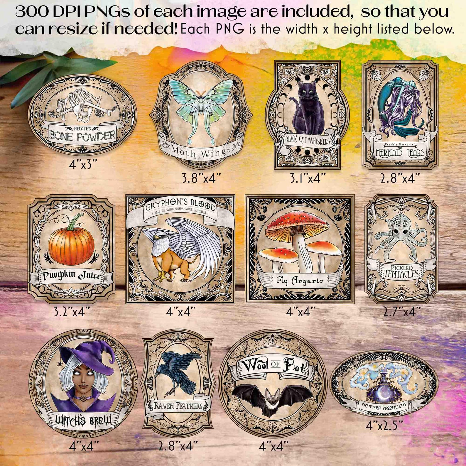 Potion Bottle Labels Printable Apothecary Labels Witch Decor Gothic ...