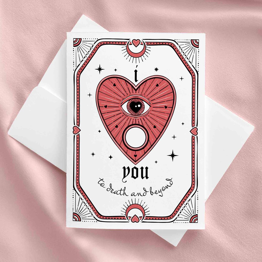 Ouija Planchette Love Card 5x7 Printable Spirit Board Valentine, Creepy ...