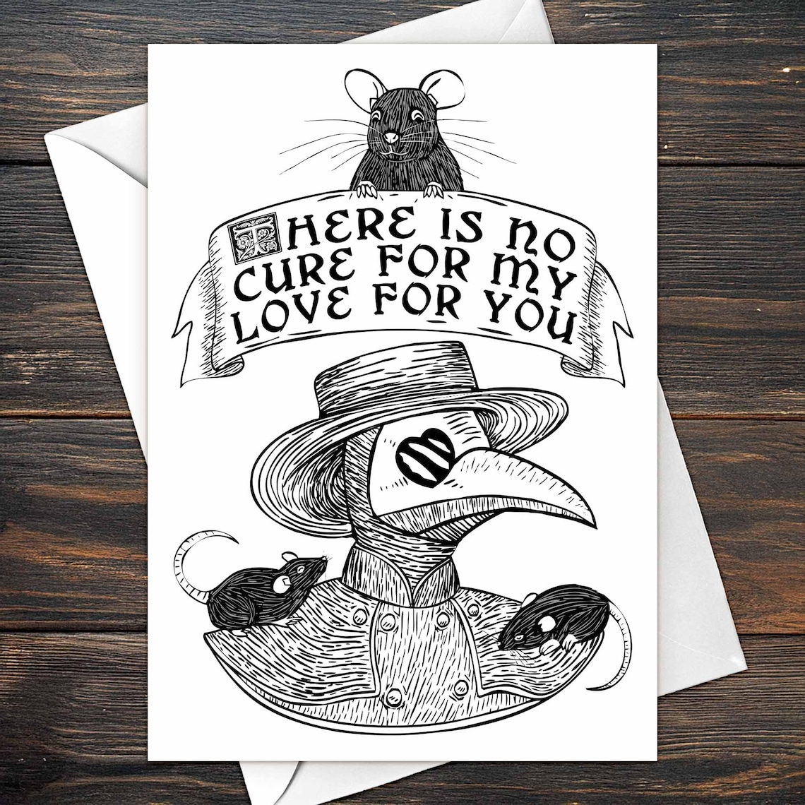 Plague Doctor Card Funny Anniversary Gothic Romance Spooky I Love You ...