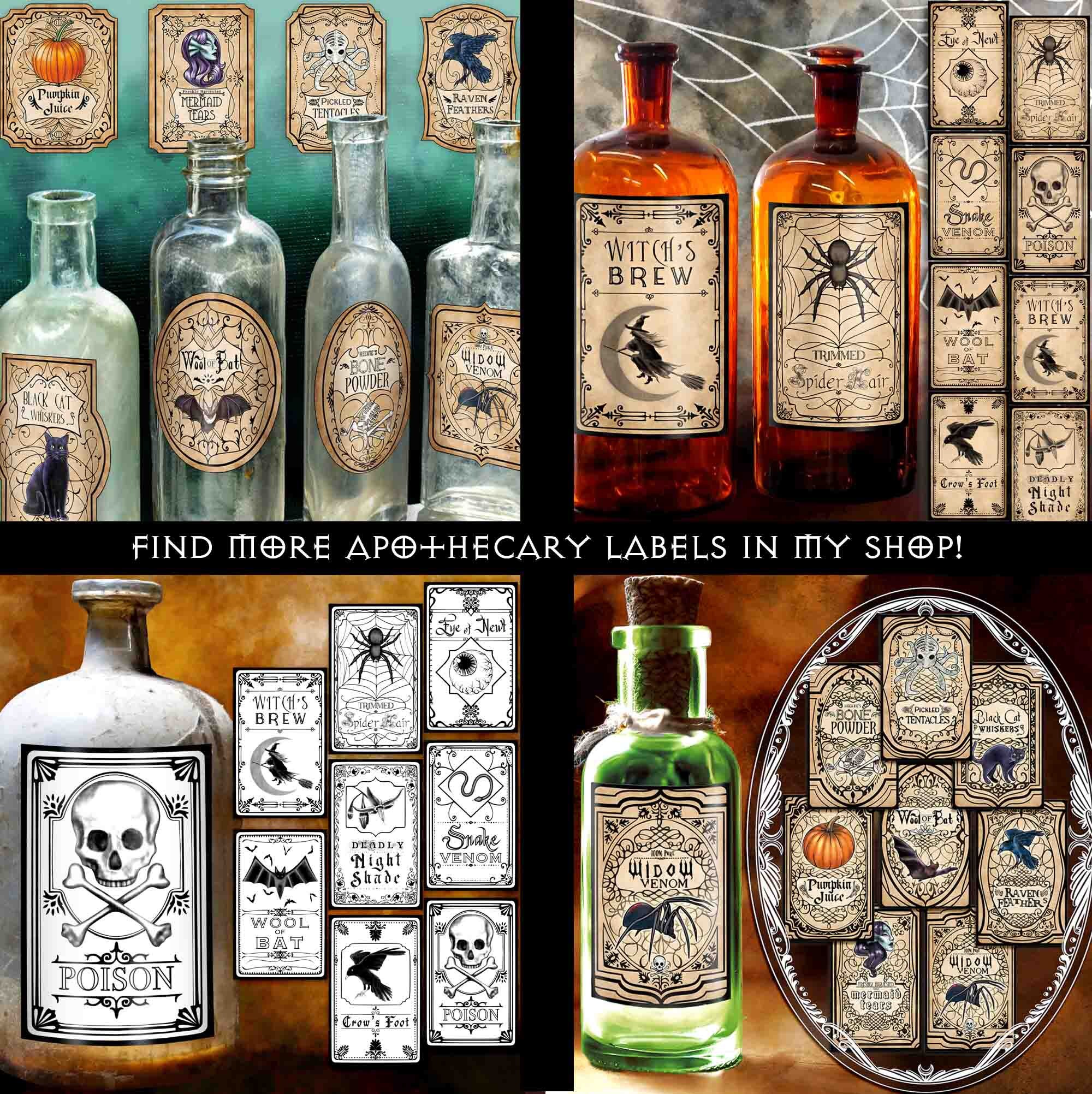 Printable Potion Bottle Labels Apothecary Stickers Witchcraft Decor ...
