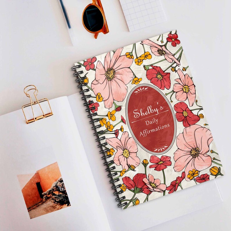Custom Notebook Floral Spiral Notebook Travel Diary Daily Journal Lined ...