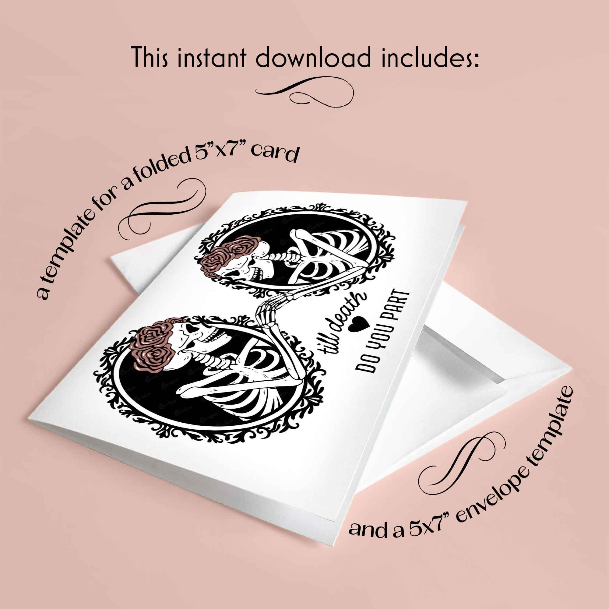 Gothic Lesbian Wedding Congrats Card Printable Queer Engagement Card ...
