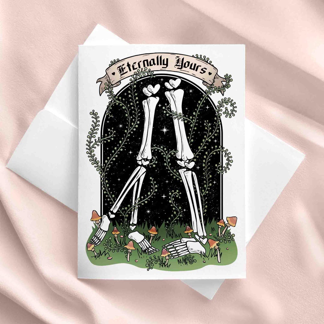 Gothic Skeleton Love Card Digital Eternally Yours for Spooky and ...