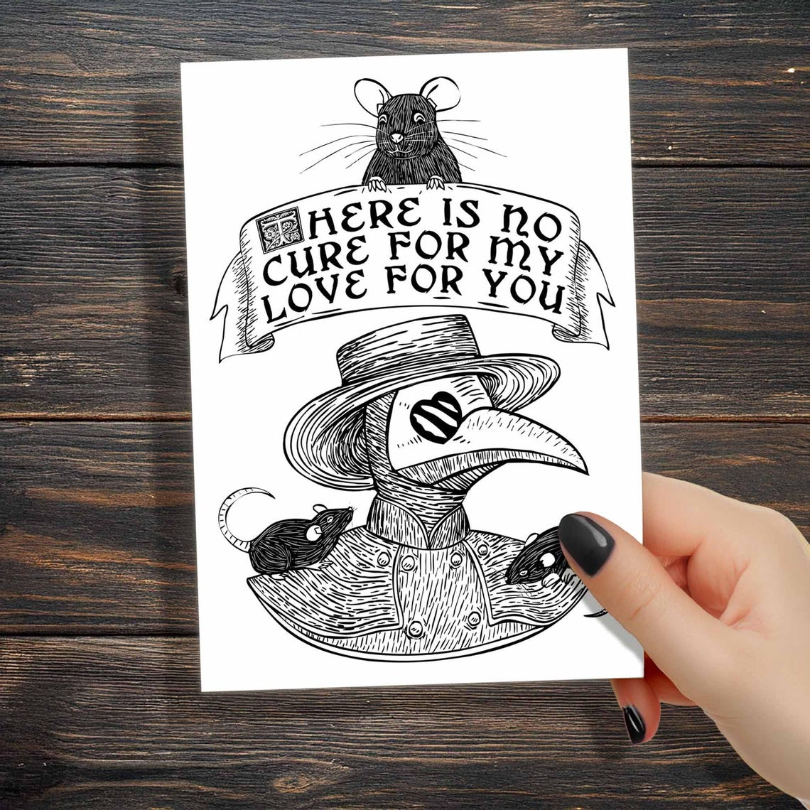Plague Doctor Card Funny Anniversary Gothic Romance Spooky I Love You ...