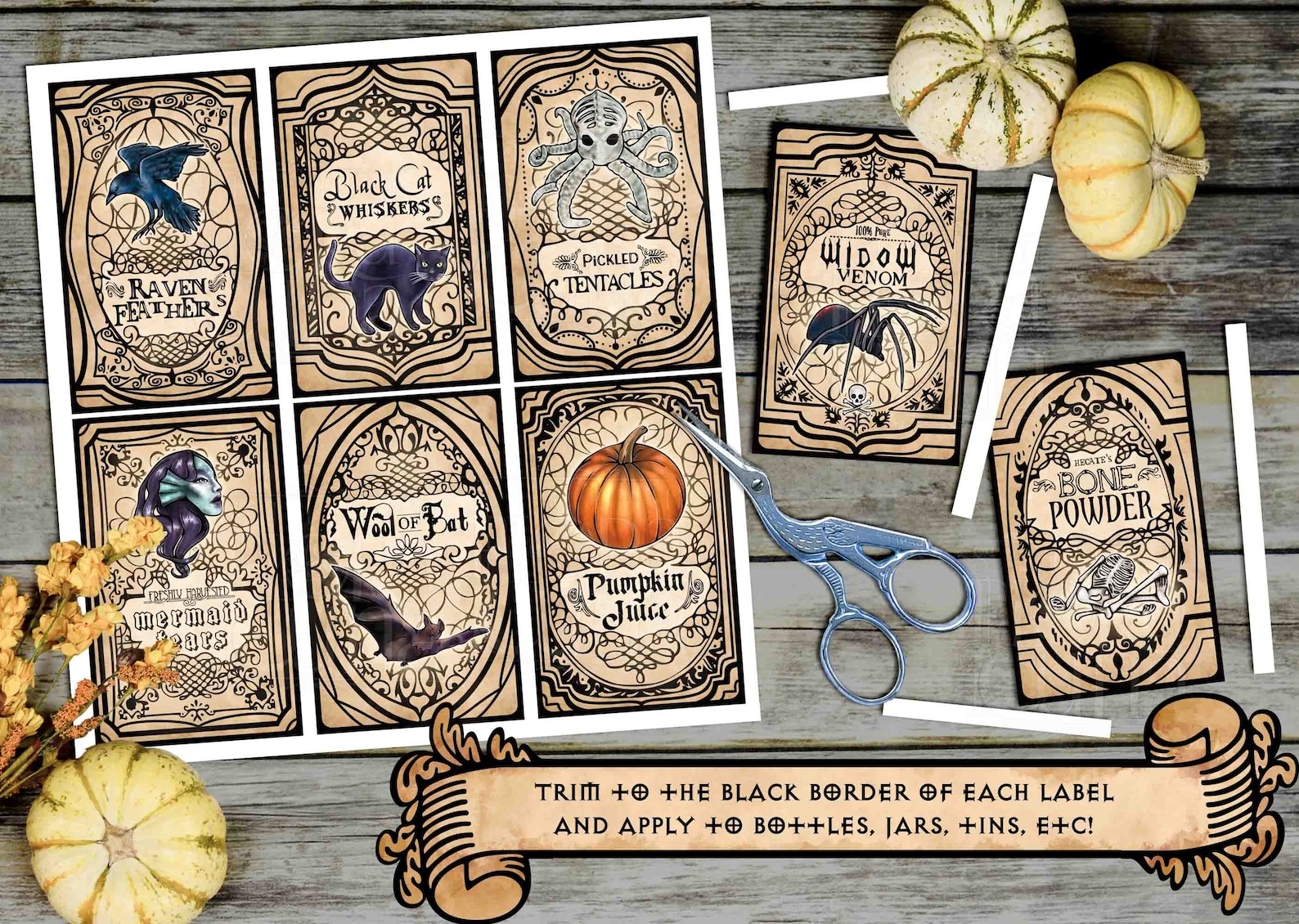 Potion Bottle Labels Printable Apothecary Labels Potion Stickers ...