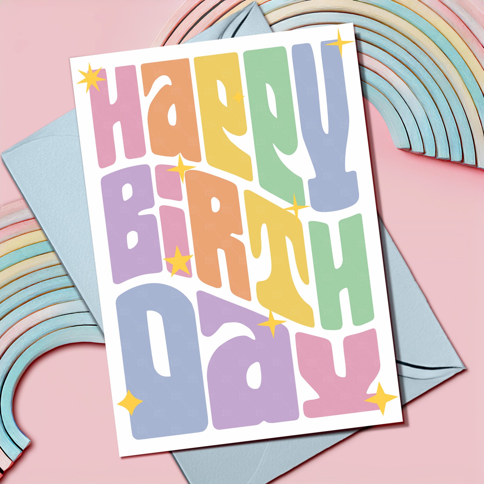 Rainbow Happy Birthday Card Pride Month Birthday Gift Printable Bday ...