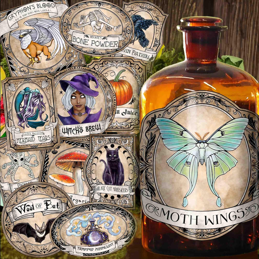 Potion Bottle Labels Printable Apothecary Labels Witch Decor Gothic ...