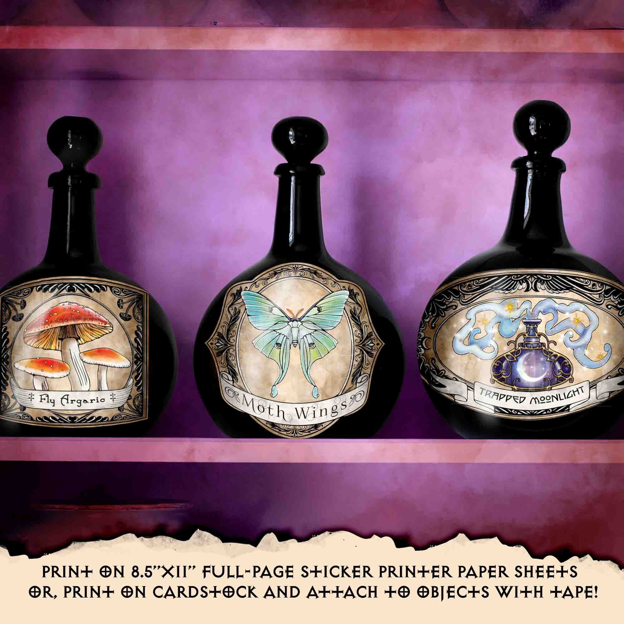 Potion Bottle Labels Printable Apothecary Labels Witch Decor Gothic ...