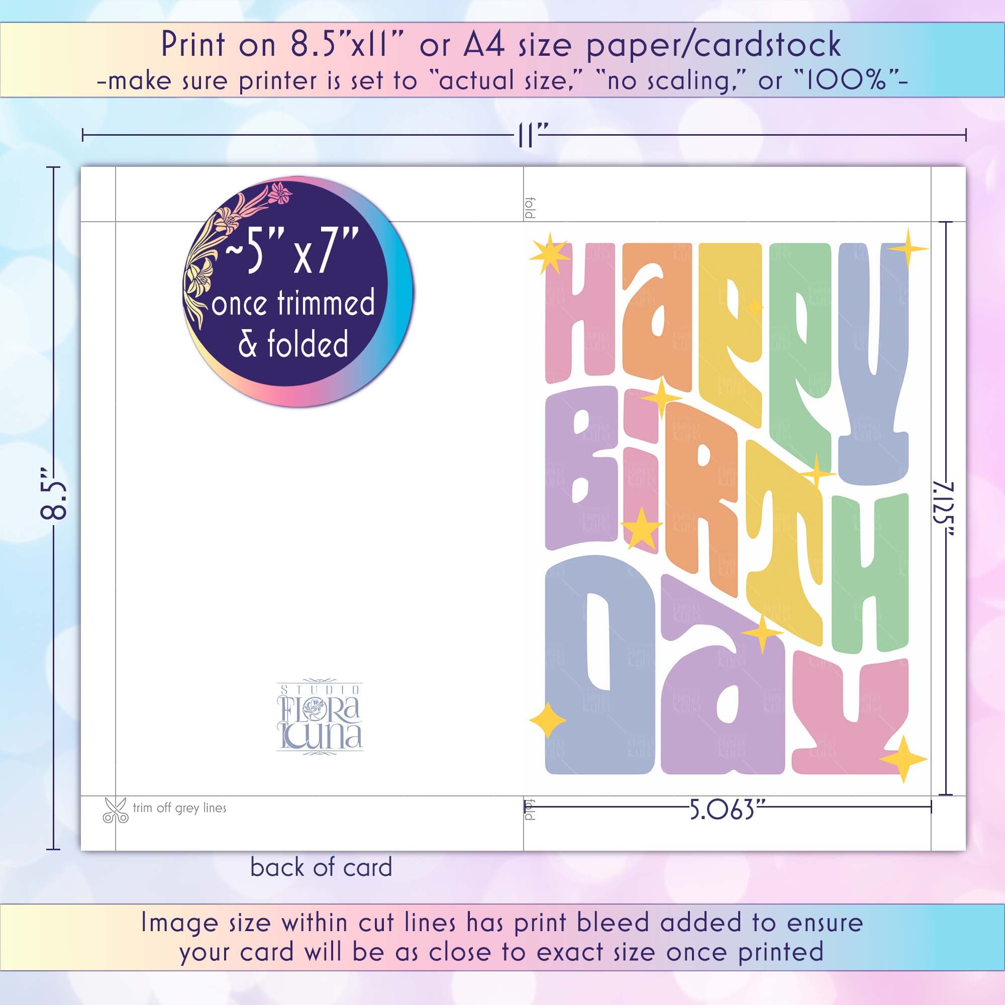 Rainbow Happy Birthday Card Pride Month Birthday Gift Printable Bday ...