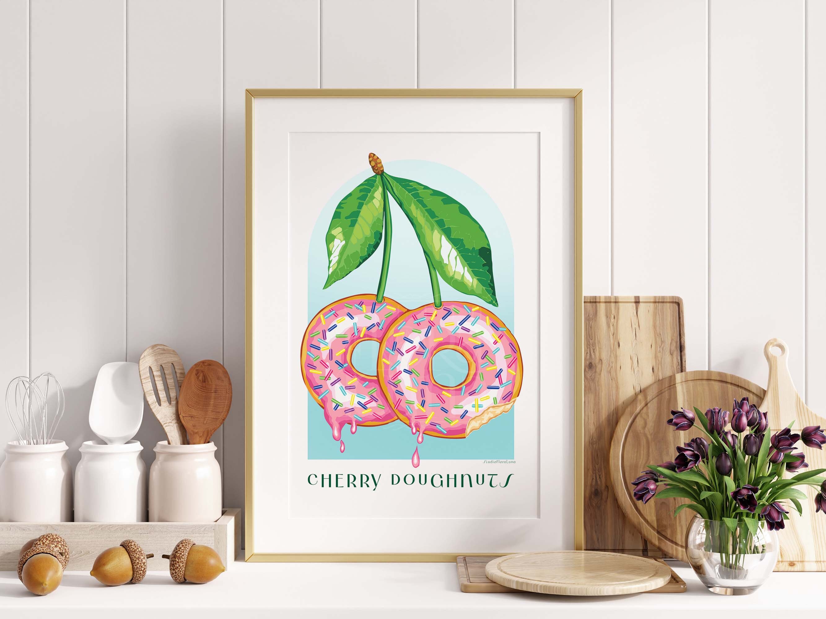 Donut Poster Printable Doughnut Kitchen Decor Foodie Gift Donut ...