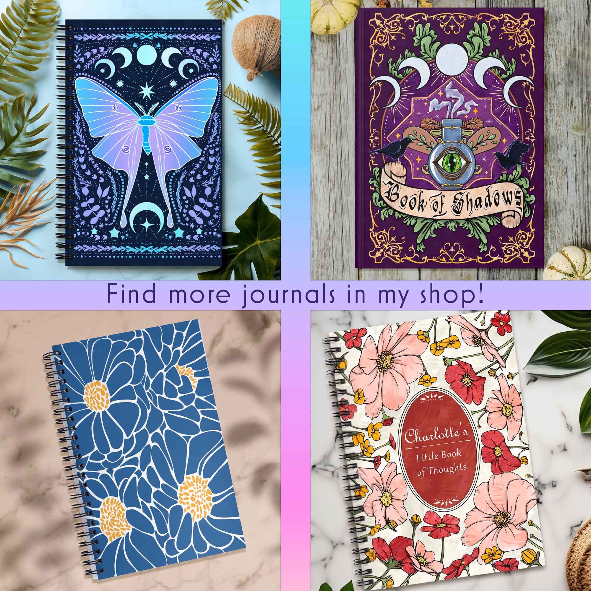 Luna Moth Lined Spiral Notebook Cottagecore Daily Journal Goblincore ...