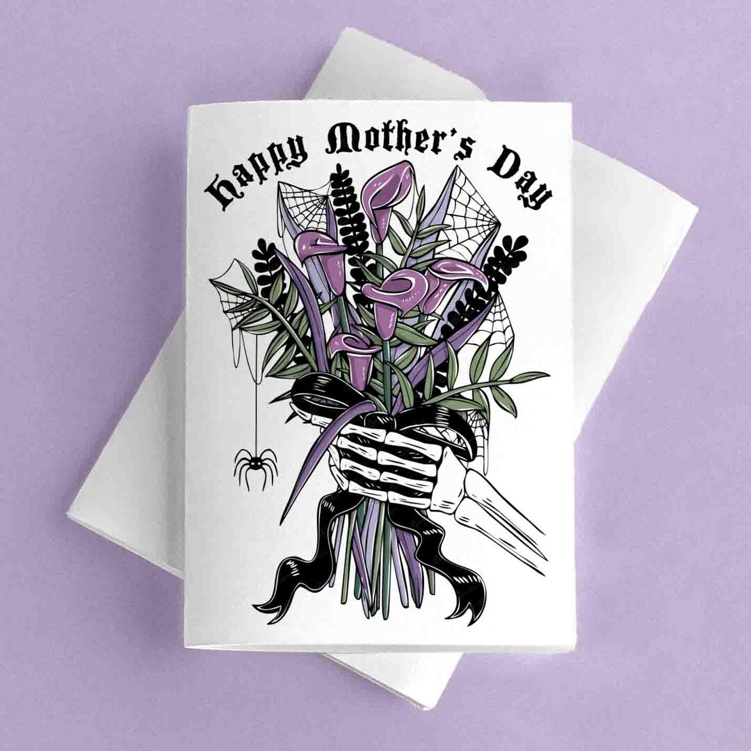 Printable Mothers Day Gothic Card for Spooky Moms, Creepy Cute DIY ...