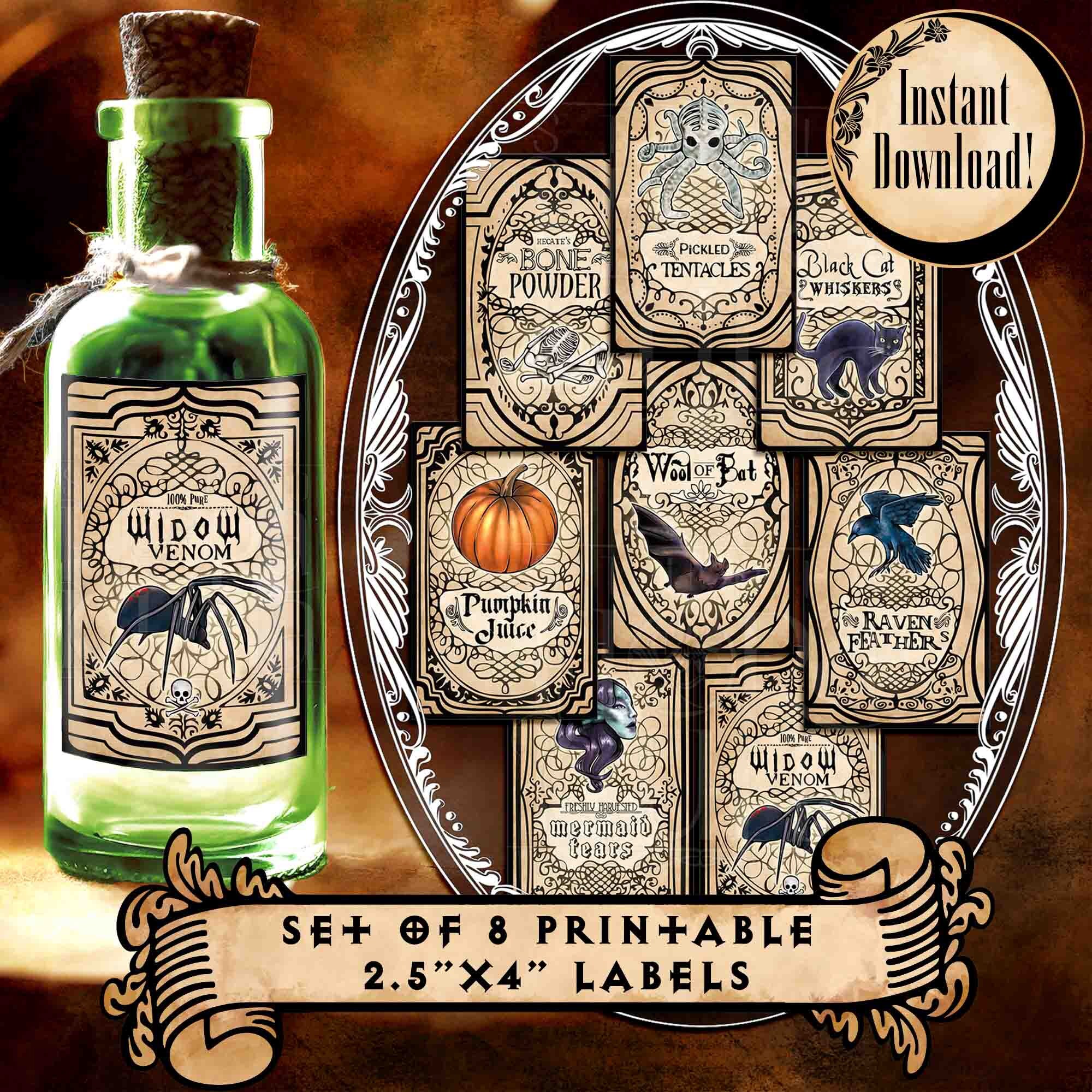 Potion Bottle Labels Printable Apothecary Labels Potion Stickers ...