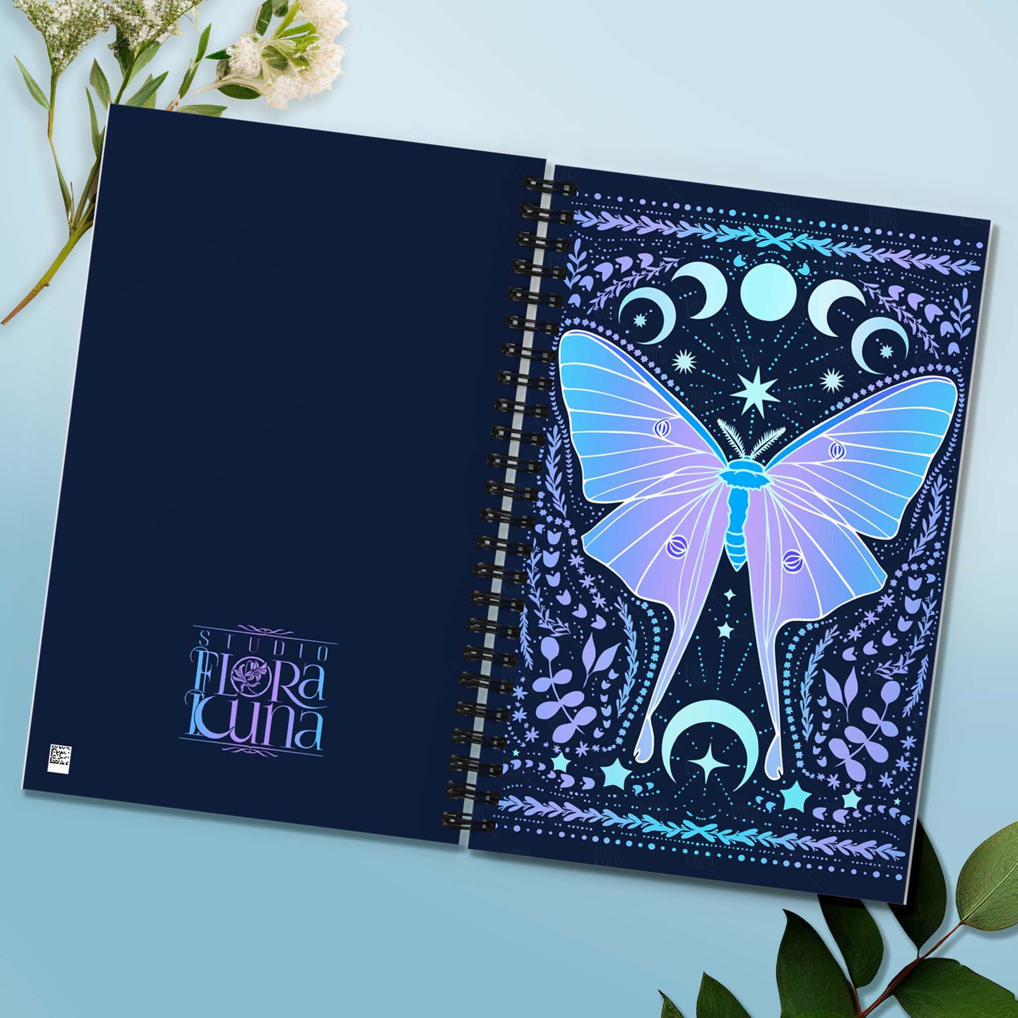 Luna Moth Bullet Journal Dotted Spiral Notebook Witchy Journal Luna ...