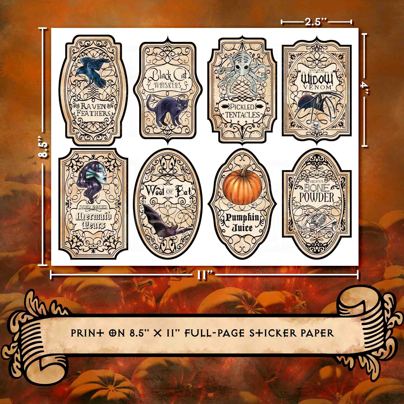 Potion Bottle Labels Printable Apothecary Labels Vintage Halloween ...