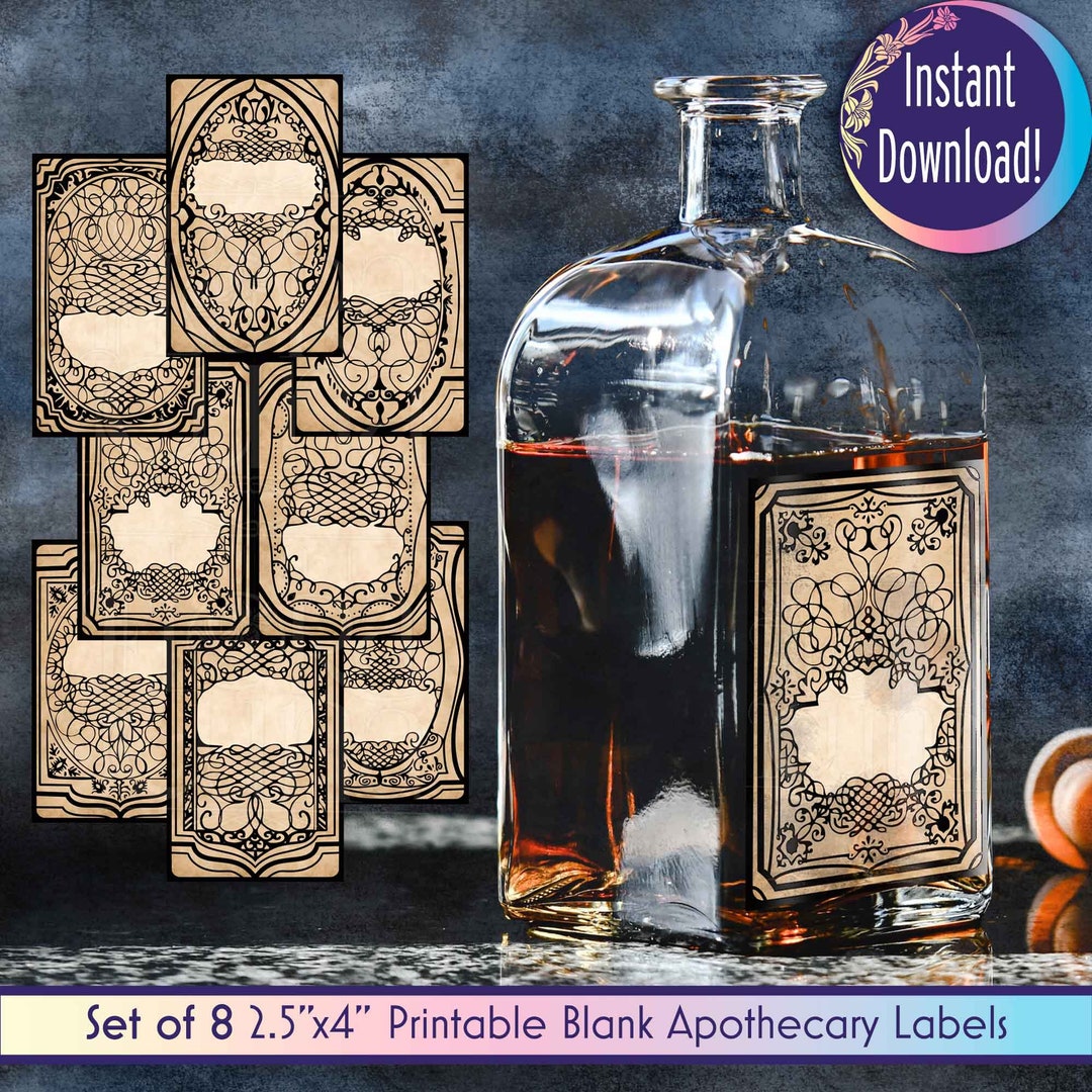 Apothecary Labels Blank Herb Stickers Kitchen Organization Potion ...