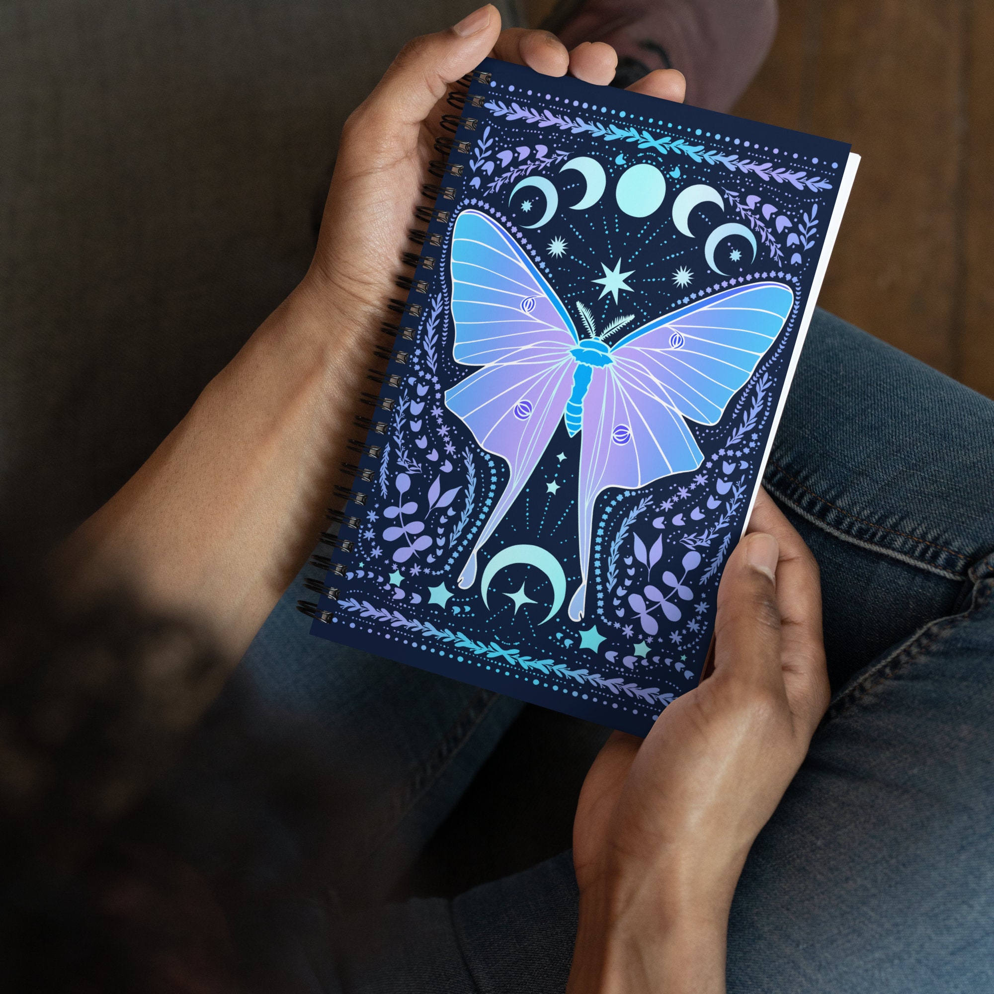 Luna Moth Bullet Journal Dotted Spiral Notebook Witchy Journal Luna ...