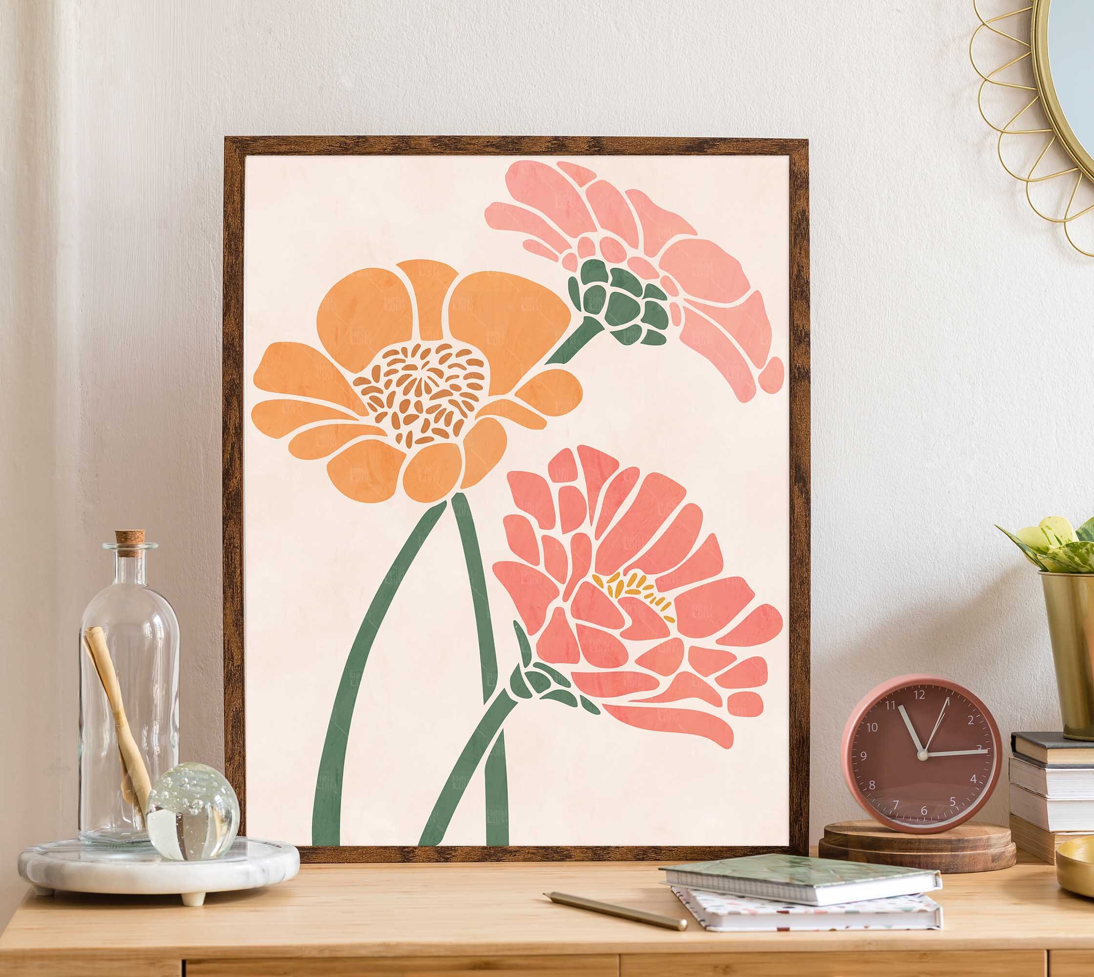 Flower Poster 3 Piece Wall Art Botanical Print Boho Wall Art Gallery ...