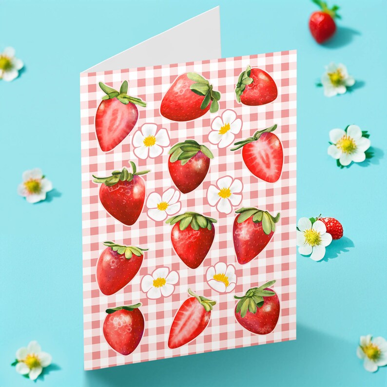 Everyday Card Strawberry Flower Greeting Card Just to Say Friendship ...