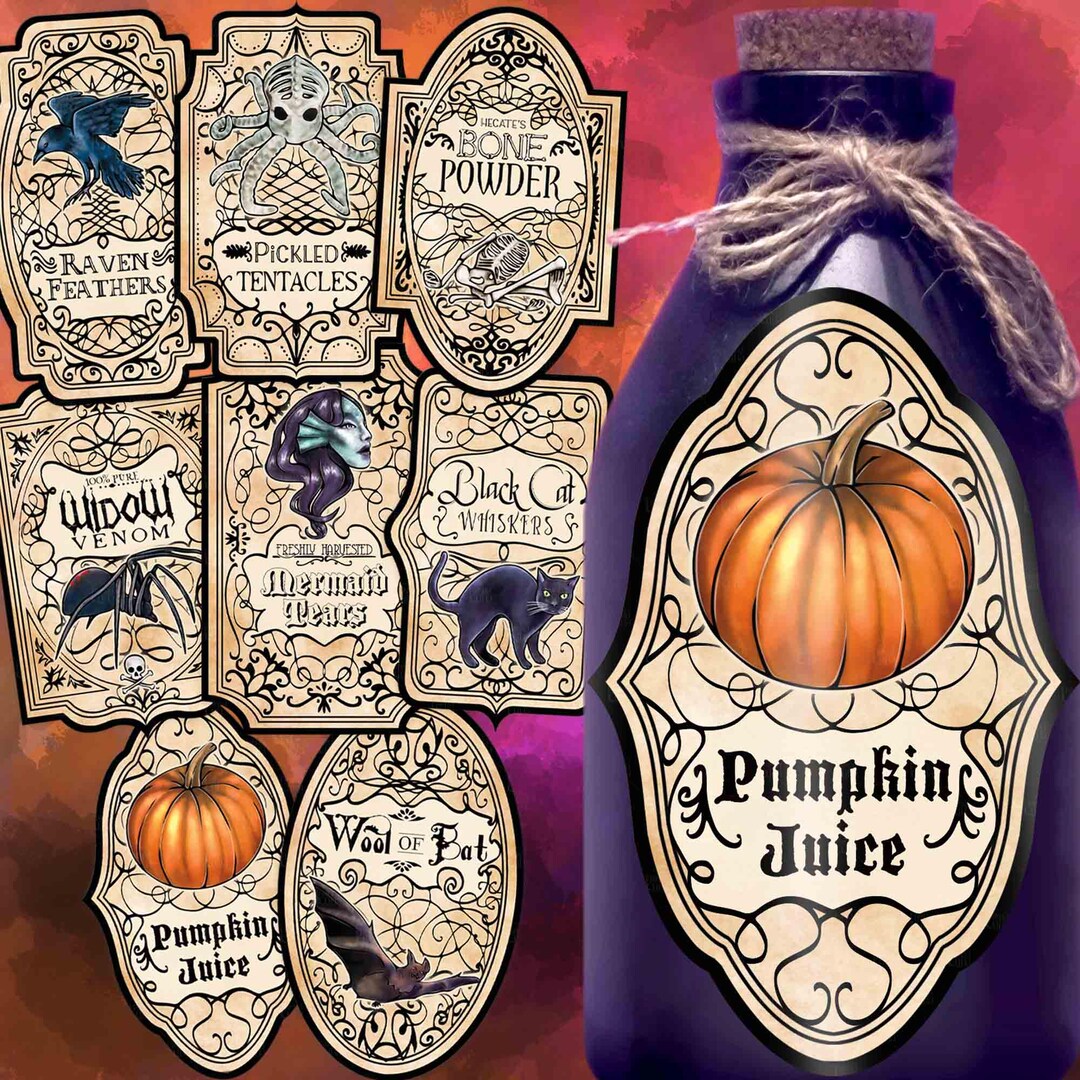 Potion Bottle Labels Printable Apothecary Labels Vintage Halloween ...