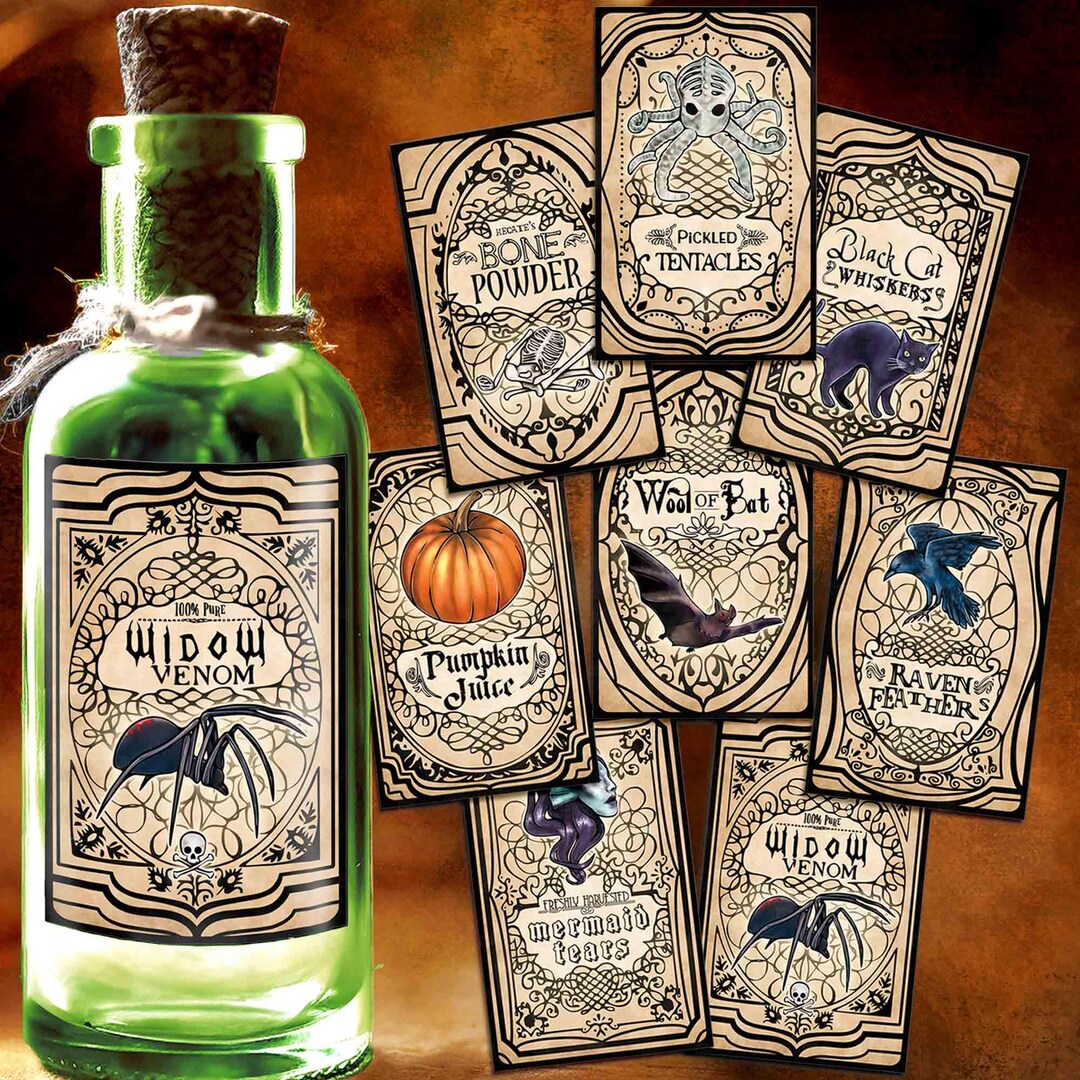 Potion Bottle Labels Printable Apothecary Labels Potion Stickers ...