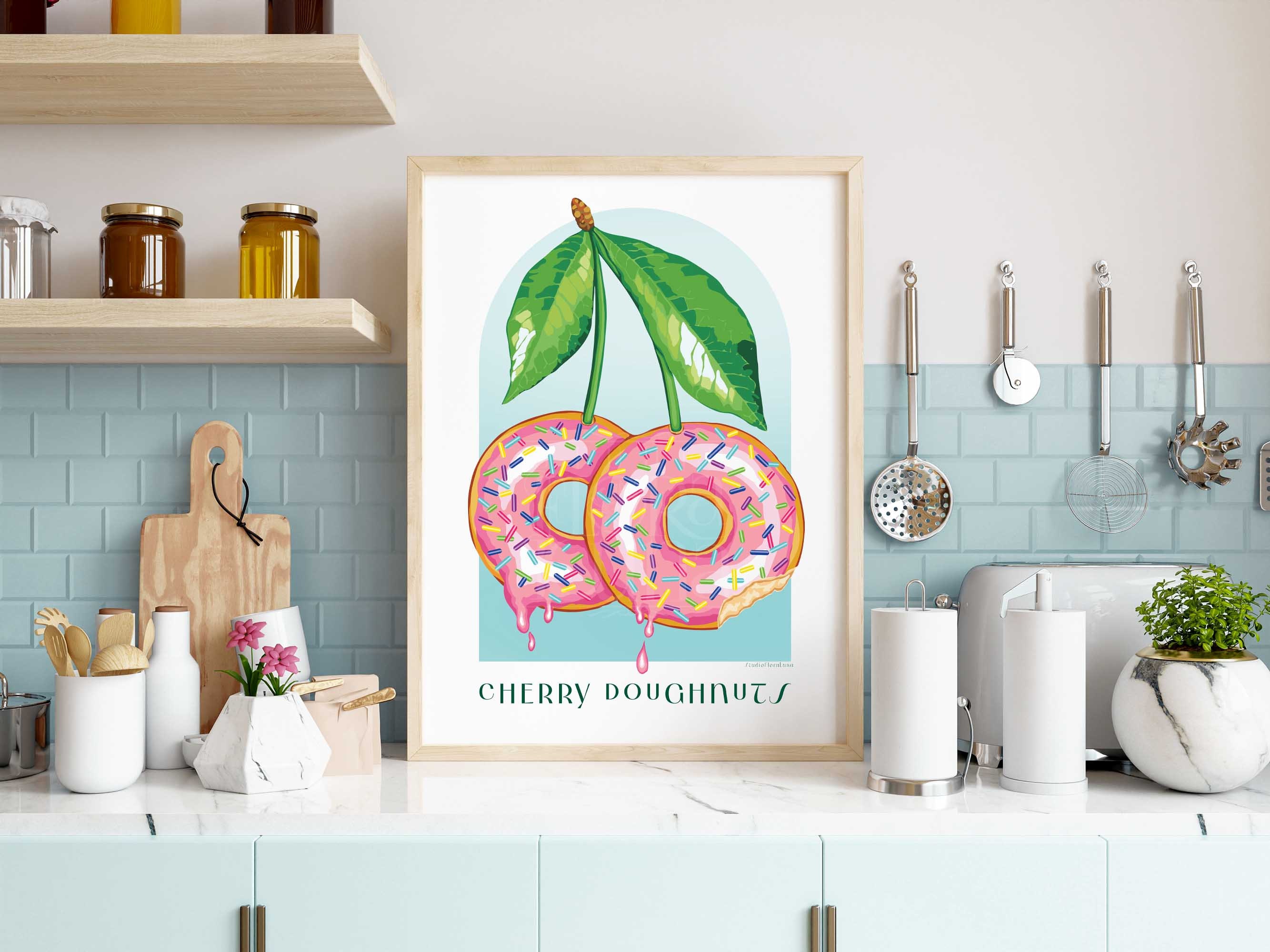Donut Poster Printable Doughnut Kitchen Decor Foodie Gift Donut ...