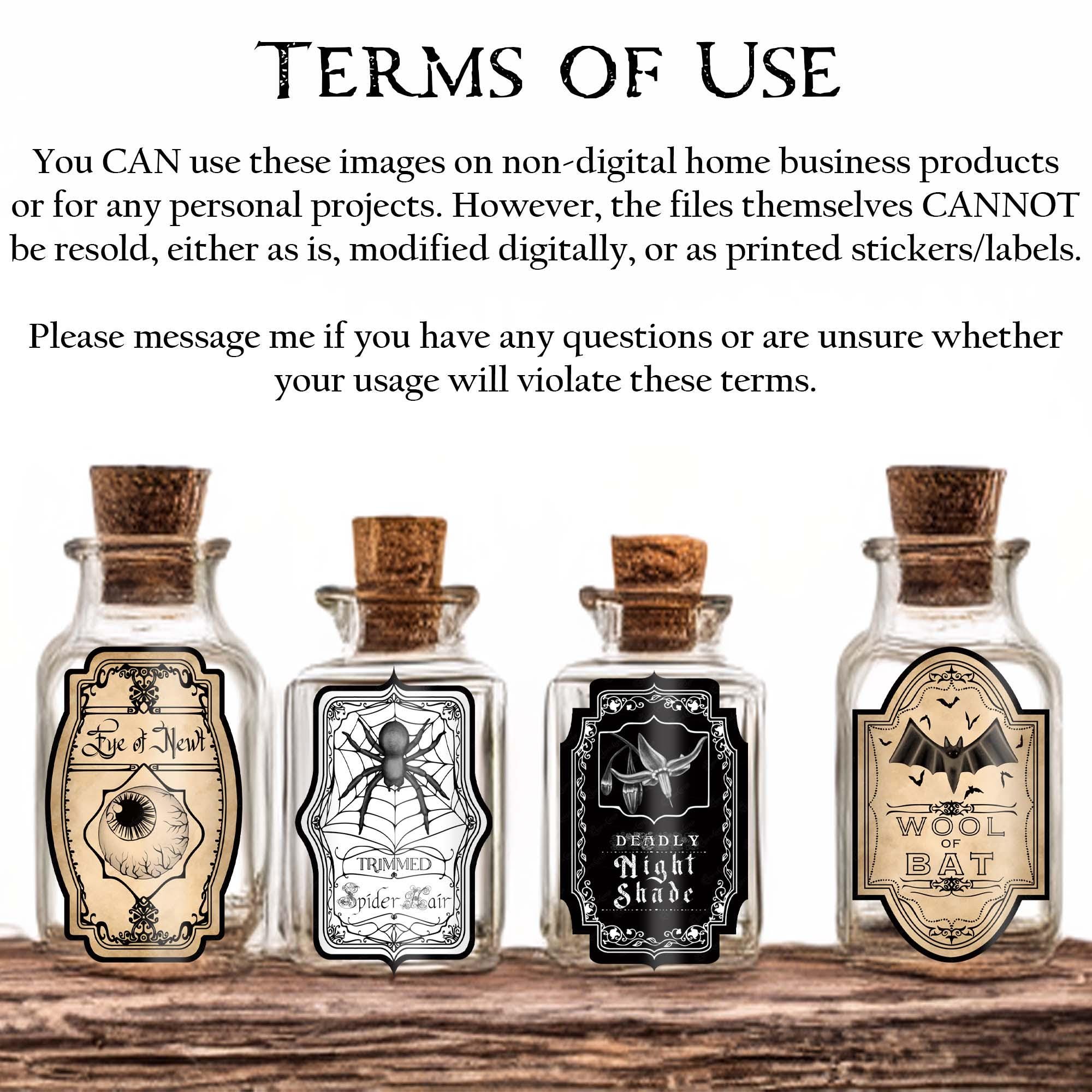 Printable Potion Bottle Labels Apothecary Stickers Witchcraft Decor ...