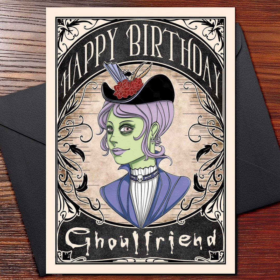Humorous Birthday Wishes Card Alternative Card Gothic Birthday Card for ...