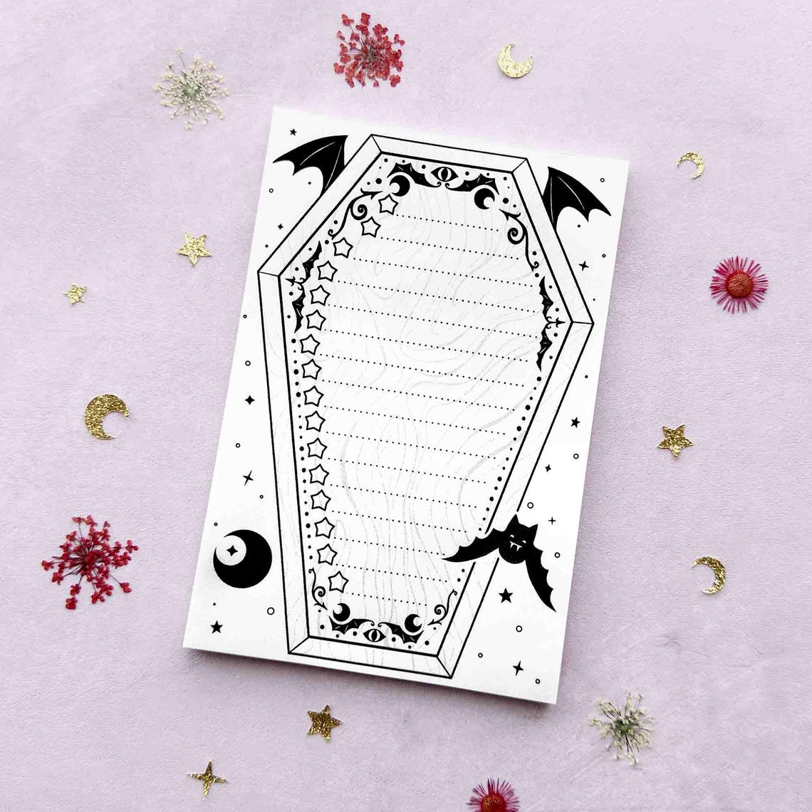 Vampire Coffin to Do List Handmade Creepy Cute Notepad Gothic Spooky ...
