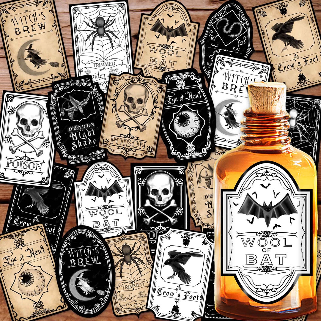 Potion Bottle Label Printable Apothecary Label Witch Potion Witch’s ...
