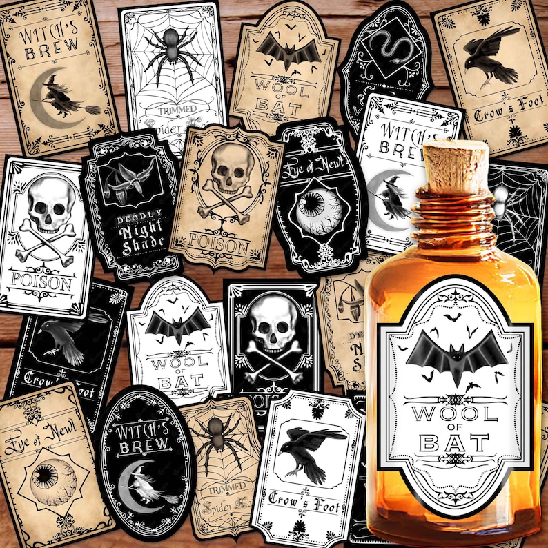Potion Bottle Label Printable Apothecary Label Witch Potion Witch’s ...