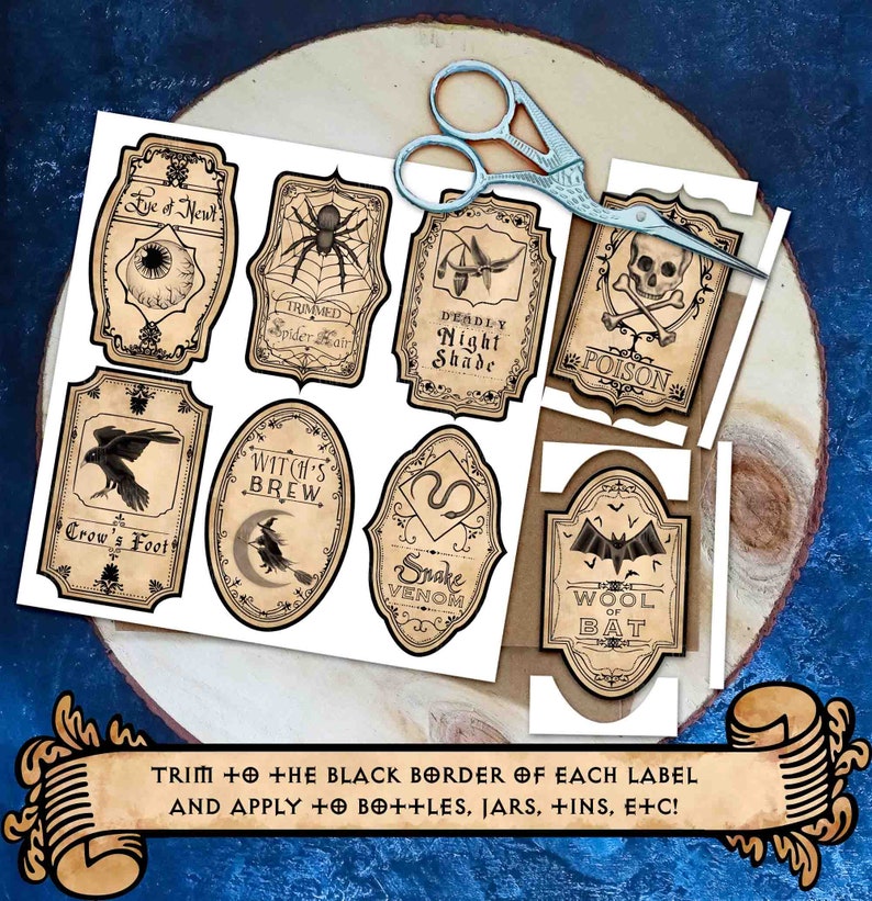 Potion Bottle Labels Halloween Printable Party Decorations Witch’s Brew ...