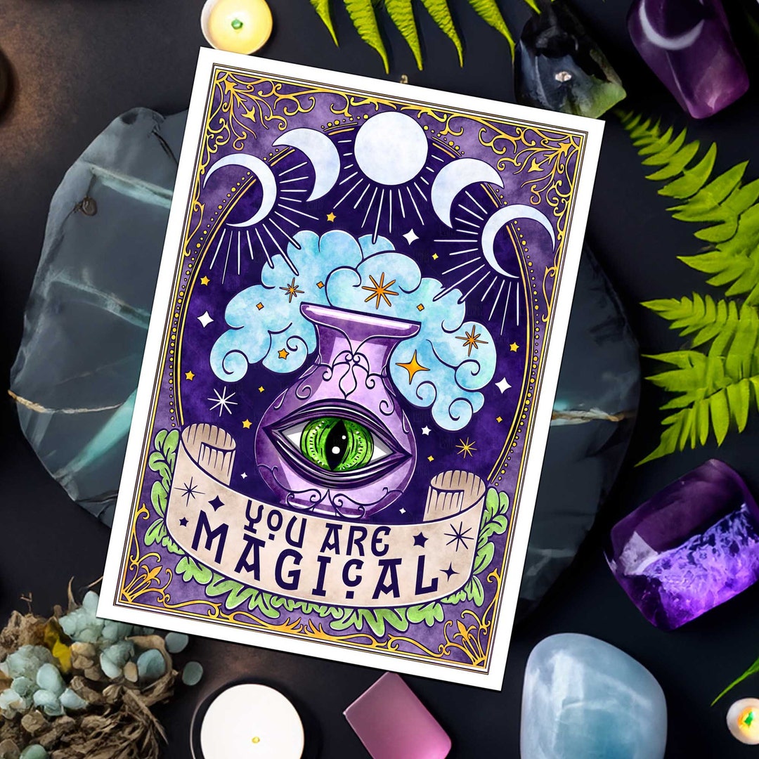 Magical Birthday Card All Ocassion Witchy Everyday Gothic Greeting Just ...