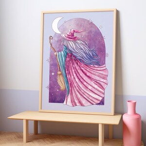 Witch Poster Halloween Pastel Goth Witchy Illustration Printable ...