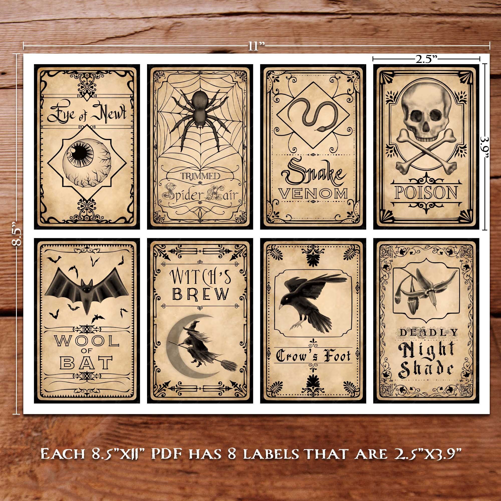 Printable Apothecary Labels Witch Potion Bottle Label Witch’s Brew ...